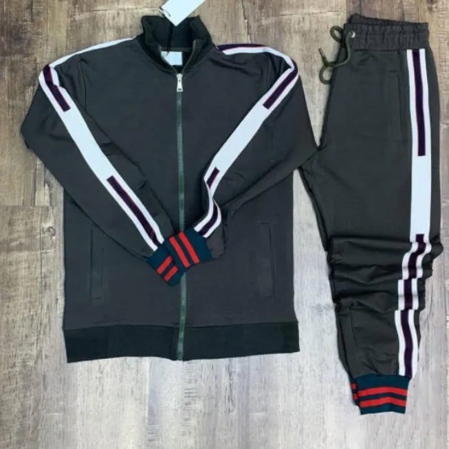 Mens Hip Hop Style Tracksuit Set Autumn & Winter Streetwear Jacket And ...