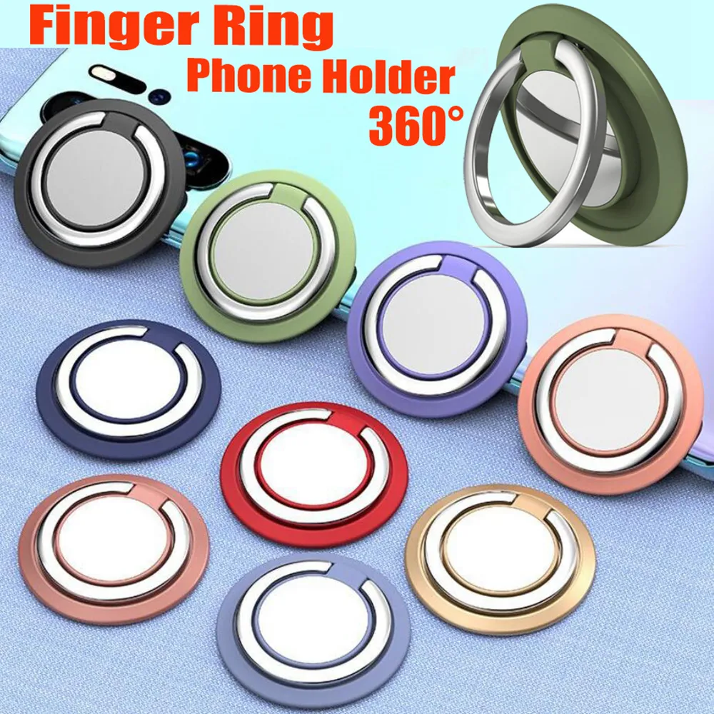 Universal 360° Rotating Phone Ring Holder Stand - Metal Grip, Kickstand ...