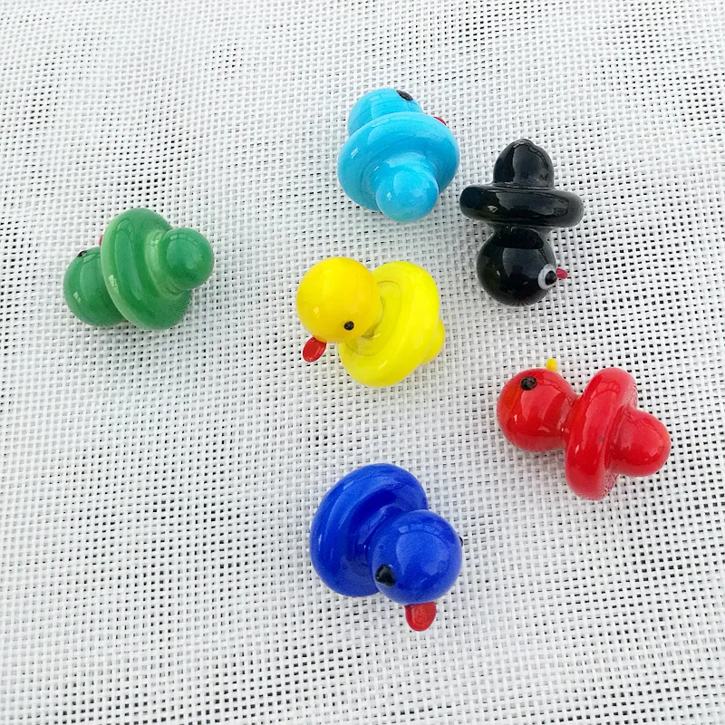 Colorful Glass Cute Carb Caps Mini Smoking Accessosires Duck Cap Herb ...