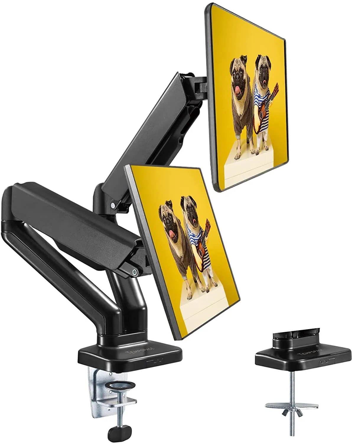 PC Monitor Stands: Adjustable Dual Monitor Arm For 17 32 Screens Full ...