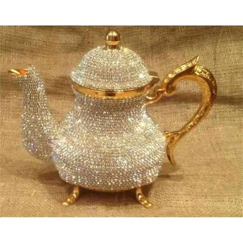 Handmade Turkish Teapot Set - Crystal Arabic Tea Pot, 1500ml ...
