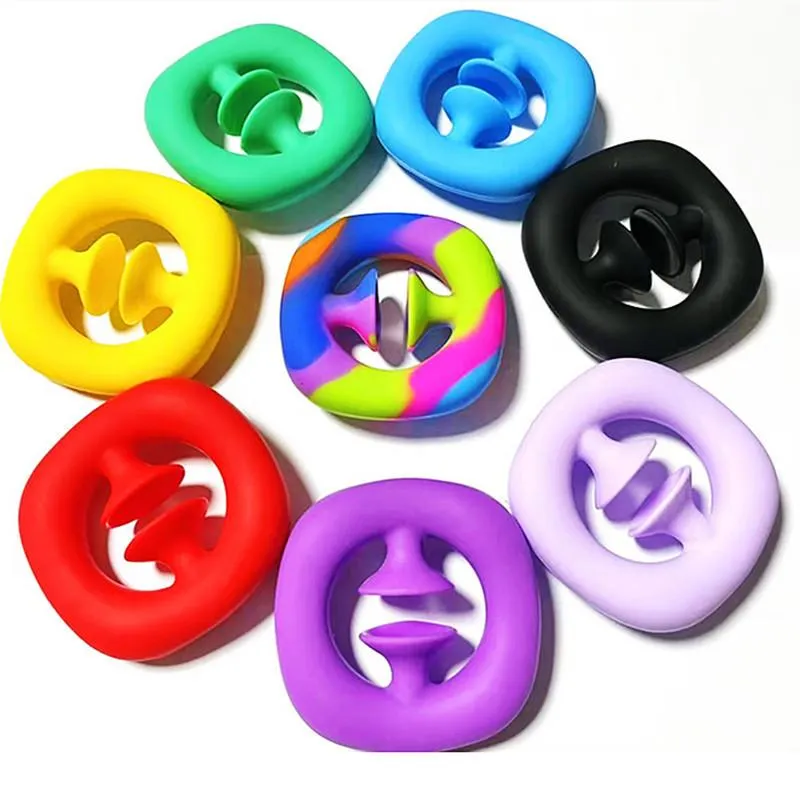 Snap Pop Fidget Toy Sensory Silicone Grip Ring For Stress Relief & Hand ...