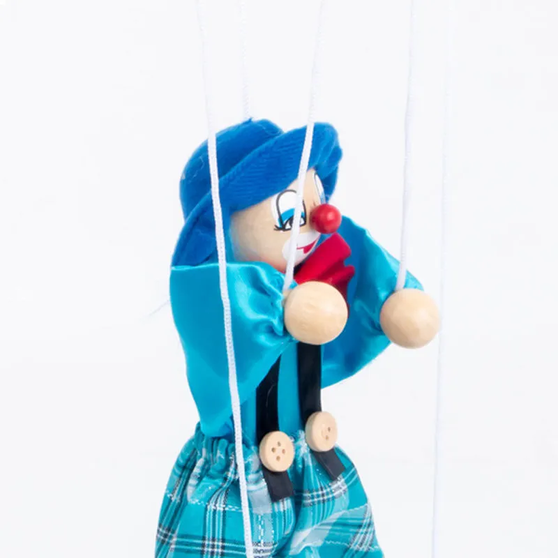 MRSTORY Funny Colorful Pull String Puppet Vintage Clown
