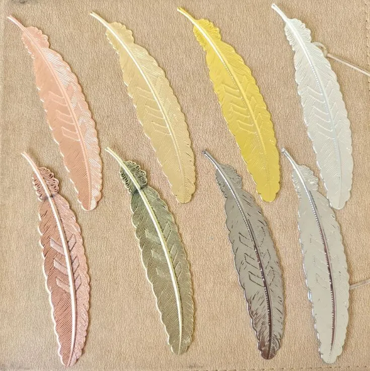 DHgate.com:Exquisite Metal Feather Bookmarks, Golden/Silver/Rose Gold ...