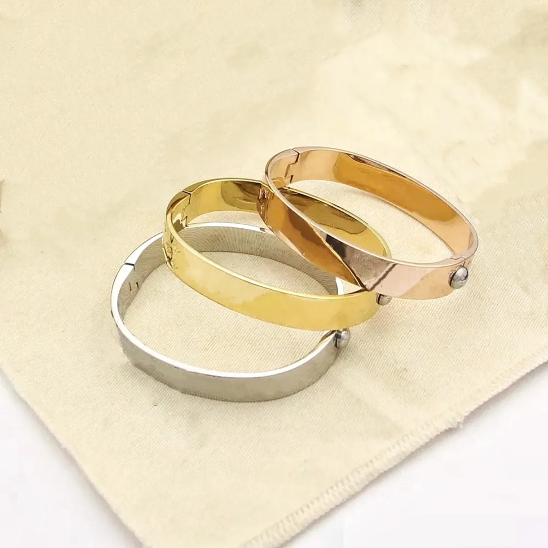 Unisex Love Bracelets For Women and Men, Gold Cuff Bangle, Fashion ...