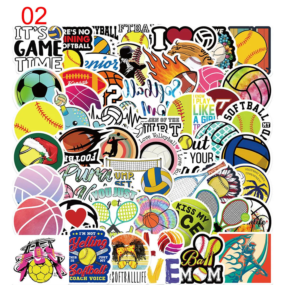 50 Non Random Ball Sport Sports Stickers For Car, Bike, Luggage ...