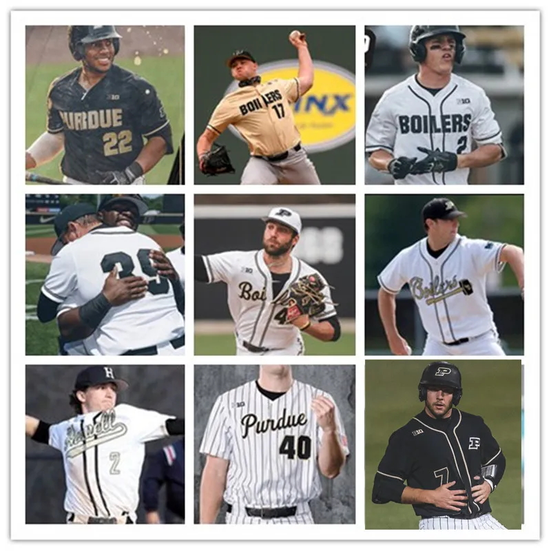 Custom Purdue Boilermakers Baseball Jersey - Jackson Smeltz, Eric ...