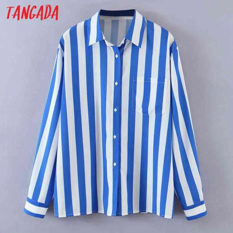 Striped Turn-Down Collar Long-Sleeve Shirt: Versatile Casual Top for ...