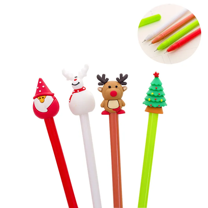 Christmas Gift Gel Pens Cartoon Santa Claus & Elk 4 Style Set For ...