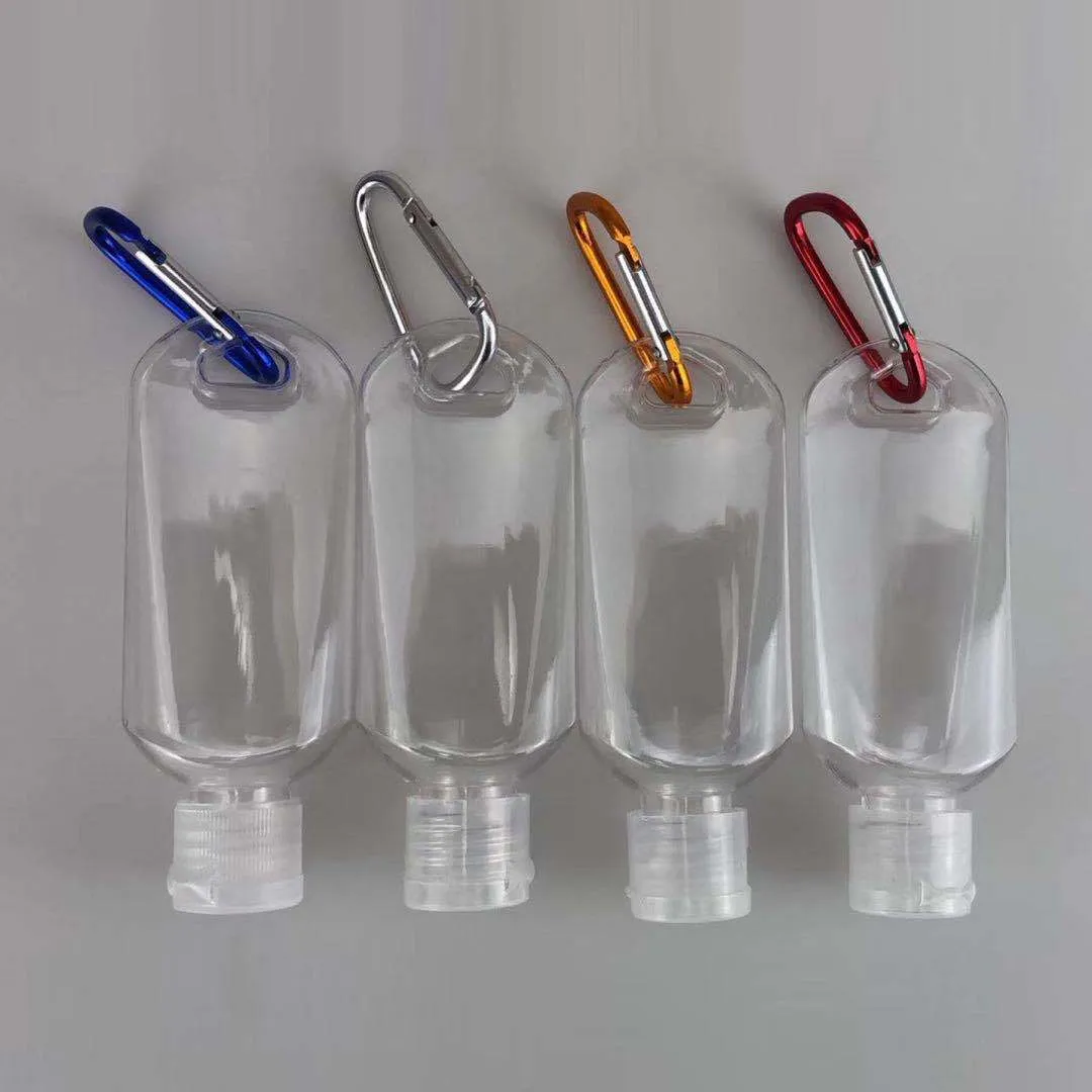 50ML Empty Refillable Plastic Hand Sanitizer Bottle with Key Ring Hook ...
