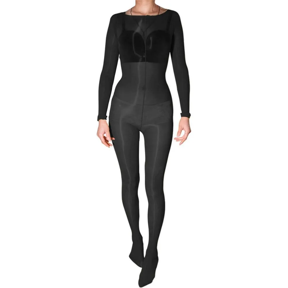 Metelam High Glossy Oil Shiny Full Bodystocking Nylon Bodysuit Tights ...