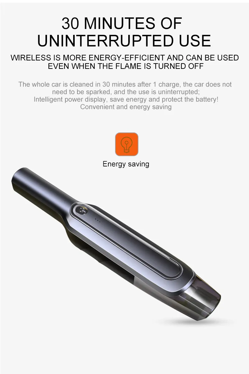 Cordless Handheld Vacuum Cleaner 6000PA Suction, 4000mAh Battery, Dry ...