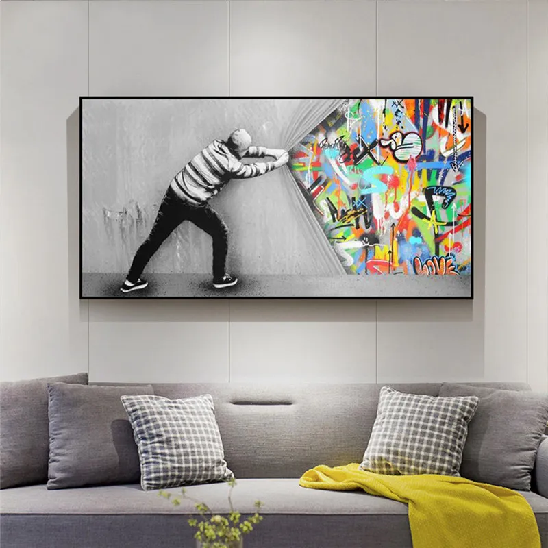 Living Room Graffiti Graffiti Abstract Cool Girl Wall Art Poster