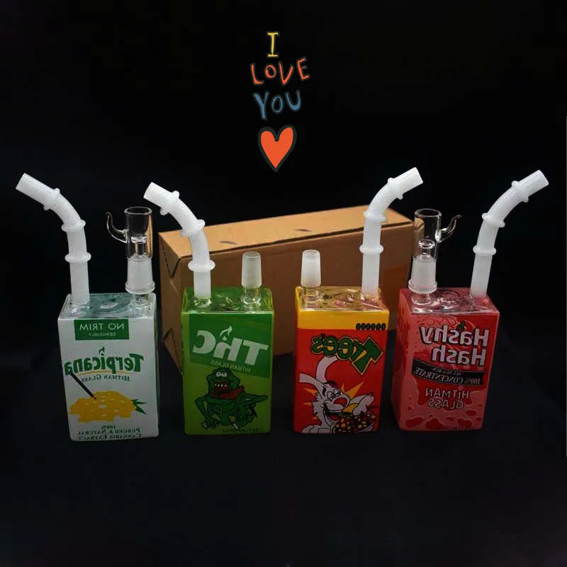 Hitman 7.8inch Mini Liquid Glass Water Pipe Beaker Juice Box Oil Rigs ...