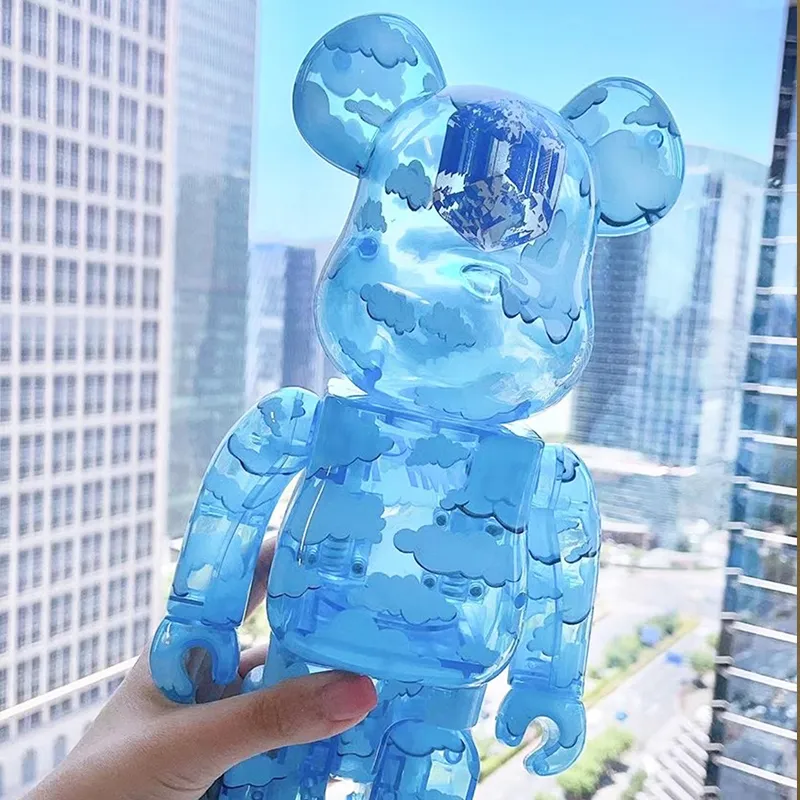 New Bearbrick Transparent Cloud Violent Building Blocks Bear Hand Made ...