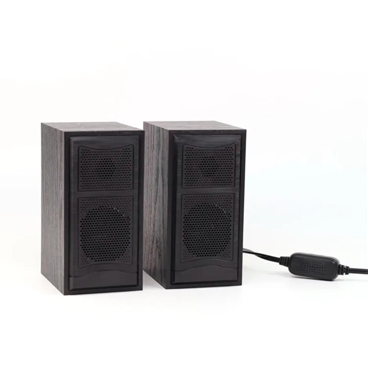 Premium Wood Computer Speakers - 6W USB Powered, Rich Bass Stereo Sound ...