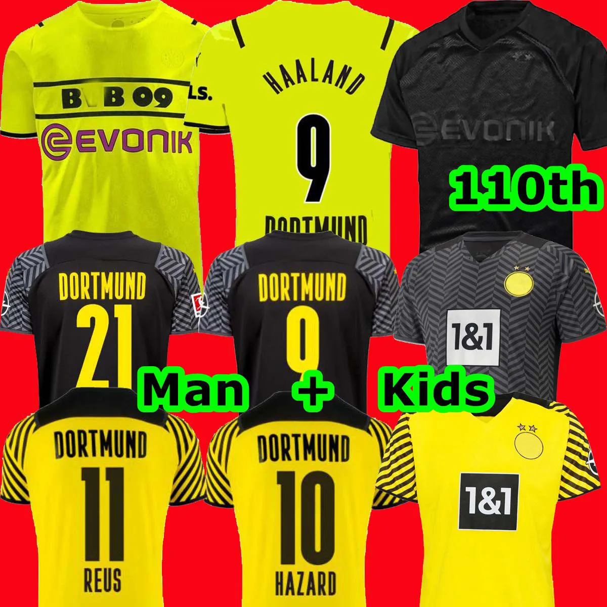 Borussia Dortmund HAALAND REUS 20 21 Maillot De Foot 2020, 43% OFF