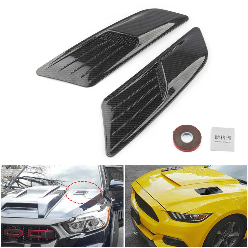 Car Hood Stickers - Universal Side Air Intake Flow Vent Cover - Black ...