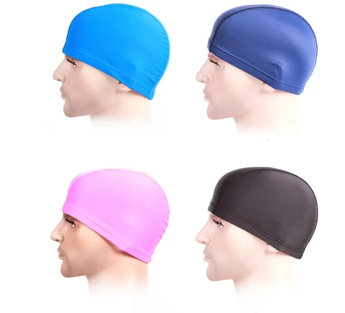 Mens Nylon Cloth Swimming Caps Waterproof Adult Shower Caps Thermal ...