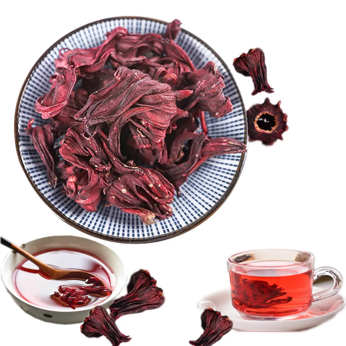 Roselle Tea Rose Luoshen Flower Tea China Yunnan Dried Flowers Teas Leaves Sour Plum Soup Roses ...