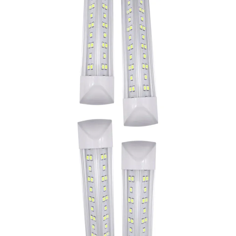 V Shape 4 8ft Cooler LED Light Tubes, Integrated 2 6 Row Leds, 100 305V ...