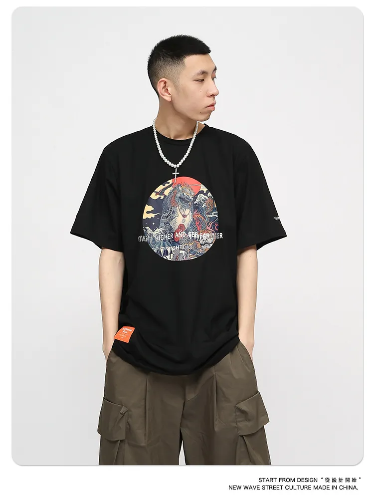 Men's Women's T-shirts Cotton Short Sleeve Crew Neck Cartoon Print ...