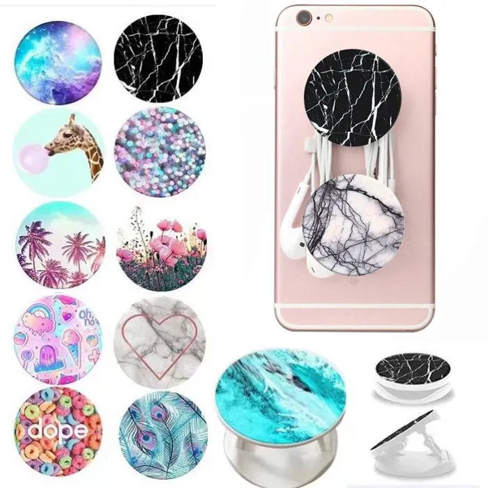 Universal Phone Holder - Car Mount, Grip Stand, Finger Ring, White Base ...