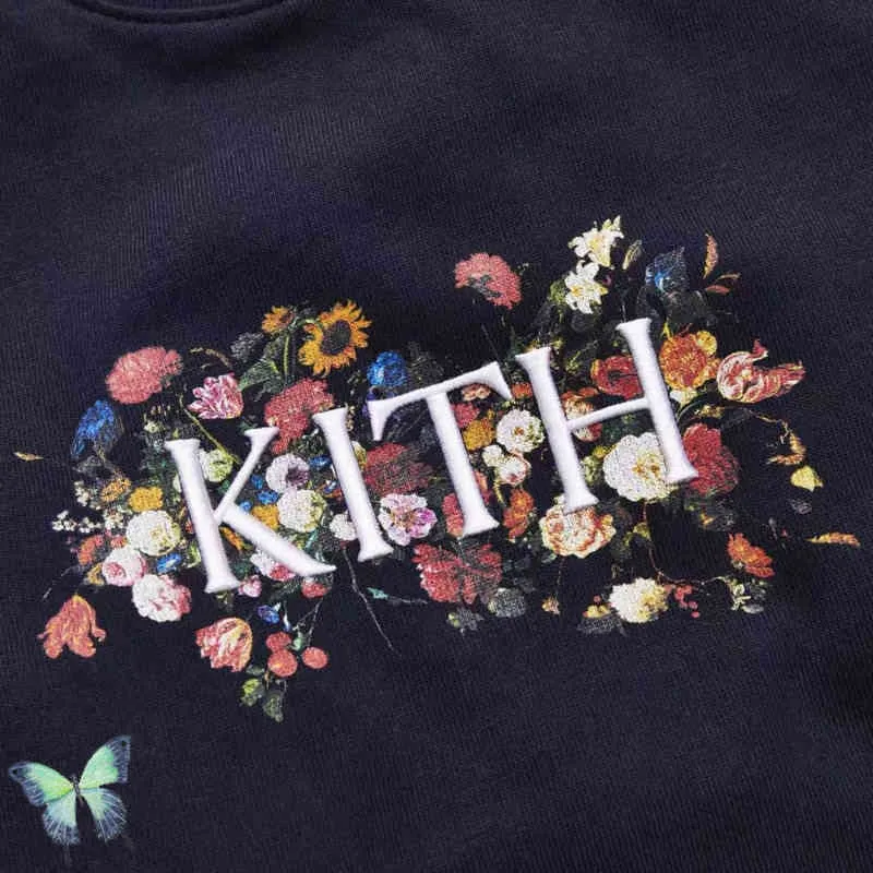 Dark Blue Kith Embroidered Oversized Streetwear T Shirt For Men And ...