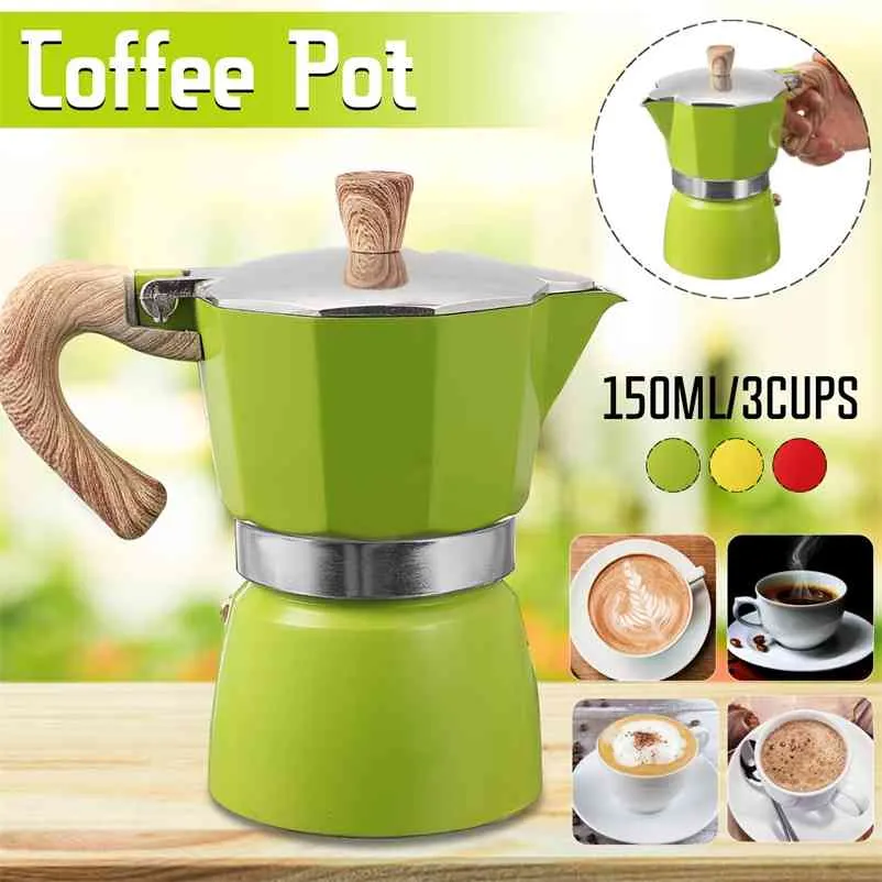 3-Cup 150ml/300ml Italian Moka Espresso Coffee Maker: Aluminum ...