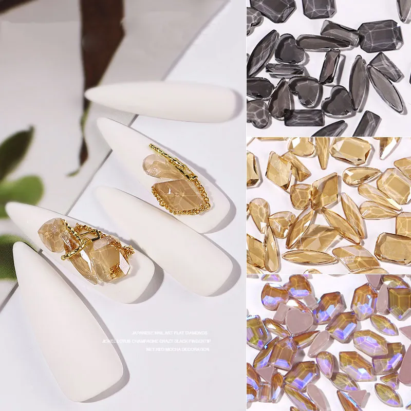 Nail Art Rhinestones Set - Mixed Shapes Crystal Gems, 3D Flatback ...
