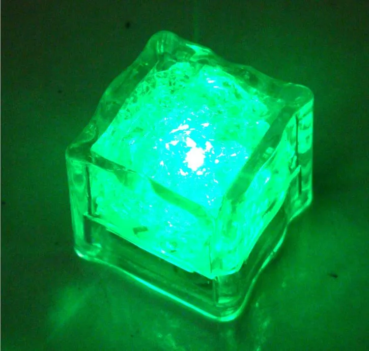 Blue Crystal LED Light Ice Cube Lamp Water-Activated Flashing Square ...