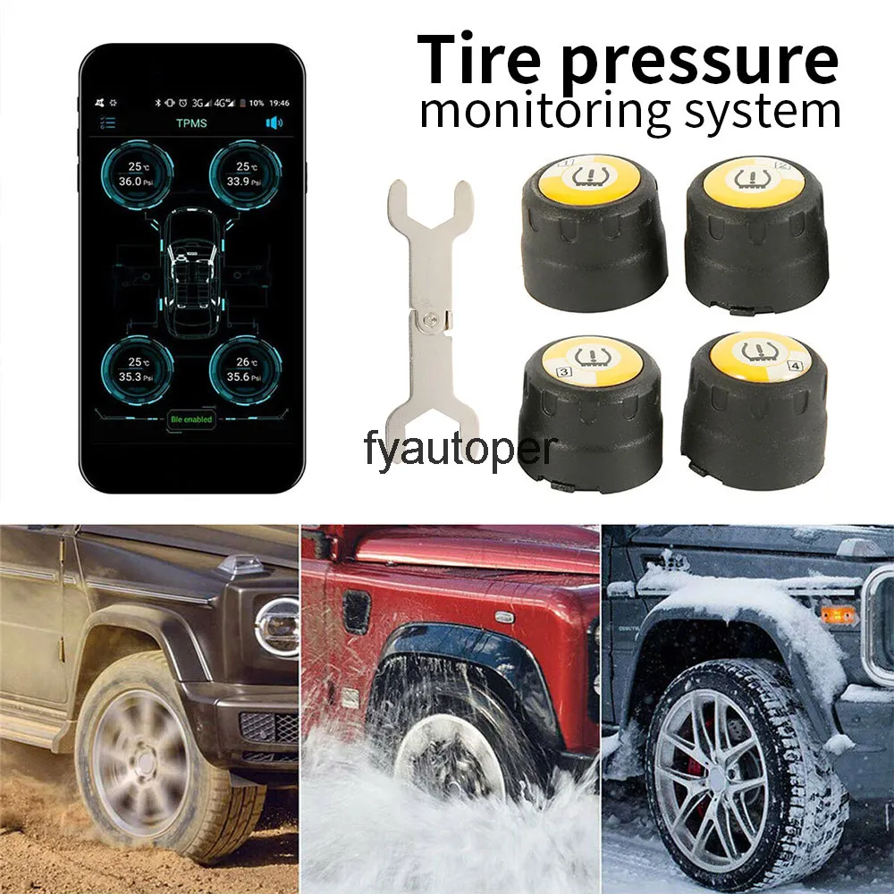 Universal TPMS Bluetooth 4.0 External Tire Pressure Sensor with Tire ...