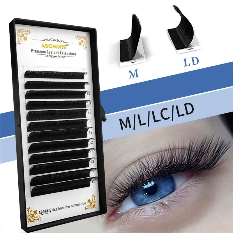 Eyelash Lashes: Matte Silk Individual False Eyelashes, C/L/LC/LD/M Curl ...