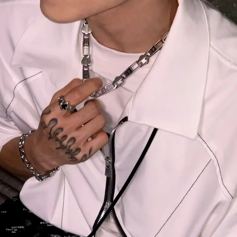 21SS Titanium Steel Chain Necklace With B Letter Splicing For Men And ...