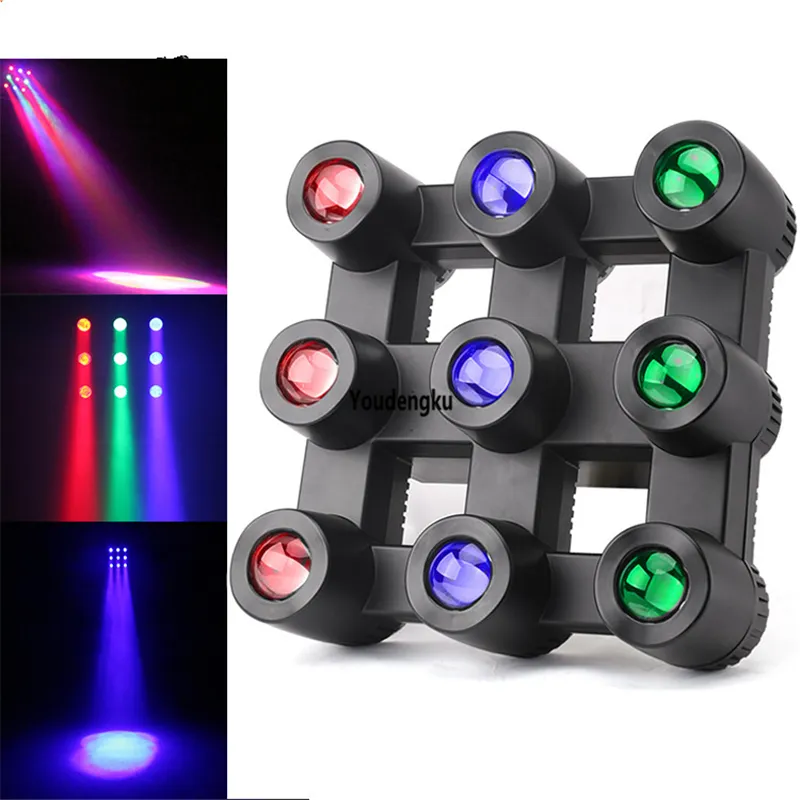 9-Head LED Stage Light - RGBW Beam Bar, Matrix Blinder Effect, DMX ...