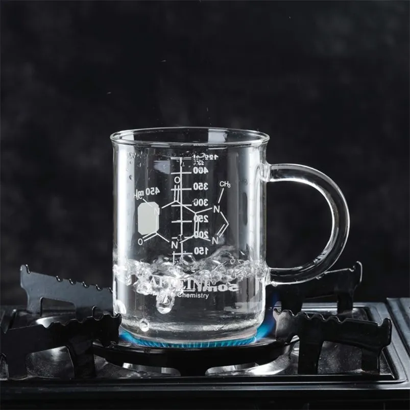 Borosilicate Glass Beaker Mug With Handle Multipurpose Graduated ...
