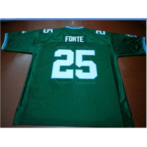 Custom 009 Youth Women Vintage #25 Tulane Matt Forte Green Football ...
