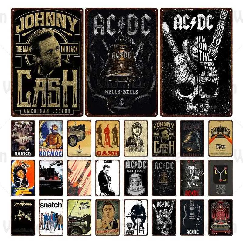 Rock N Roll Tin Sign Vintage Plaque Wall Decor, Metal Sign for Bar Pub ...