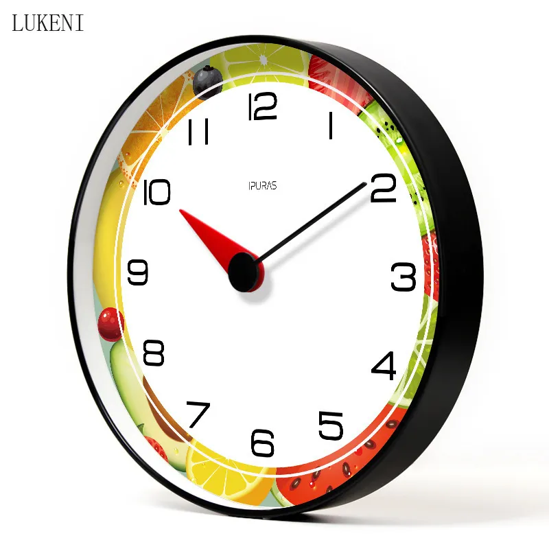Fruit tray classic silent wall clock 12 inch round plastic quartz ...
