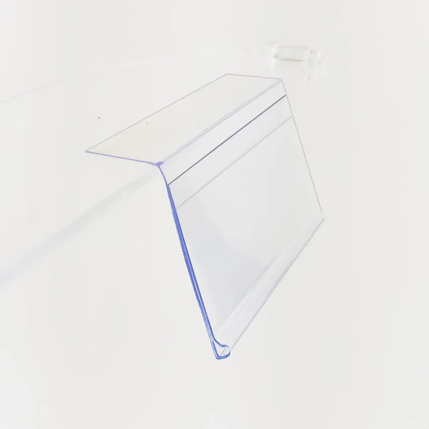 50-Pack Retail Shelf Label Holders - Clear PVC Data Strips with ...