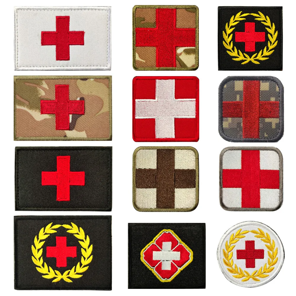 Army Tactical Medical Hook And Loop Fastener Red Cross Patches 303 ...