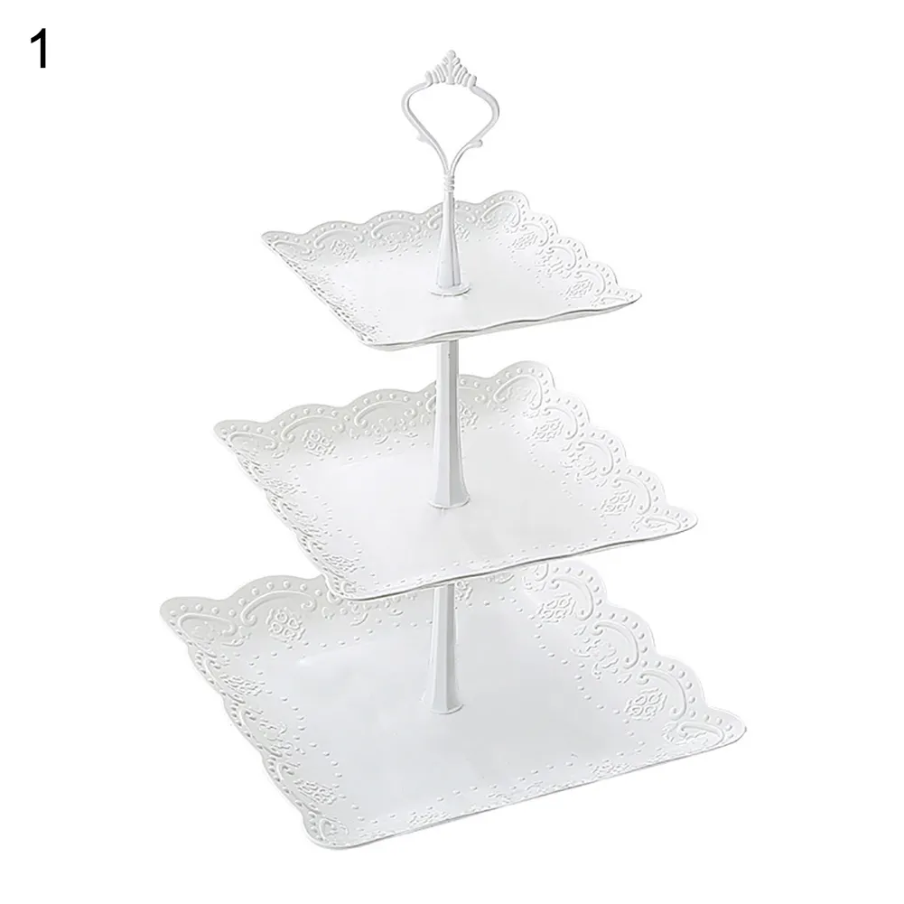 Three Tier Cake Stand: Elegant Plastic Cake Stand For Wedding ...