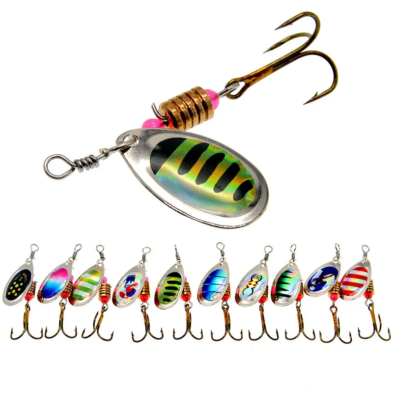 Vibrating Fishing Lures: Rotating Metal Sequin Spinner Spoons with ...