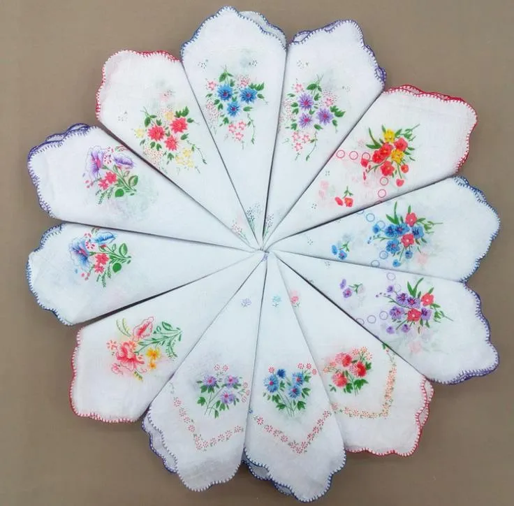 Boutique Cotton Handkerchiefs Floral Embroidered... From Szyang, $0.36 ...