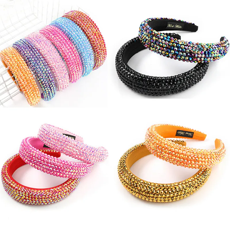 Sparkly Acrylic Sponge Headband - Multicolor Padded Hair Band for Women ...