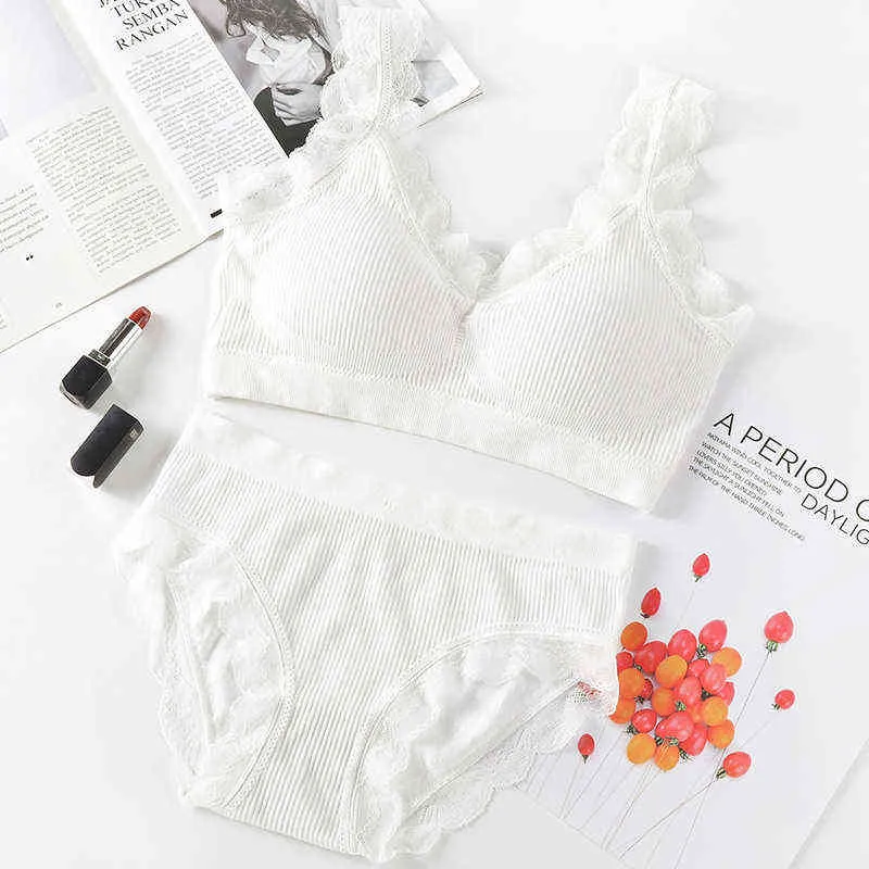 NXY Seamless White Lace Bra And Panty Set Women's Sexy Lingerie With ...