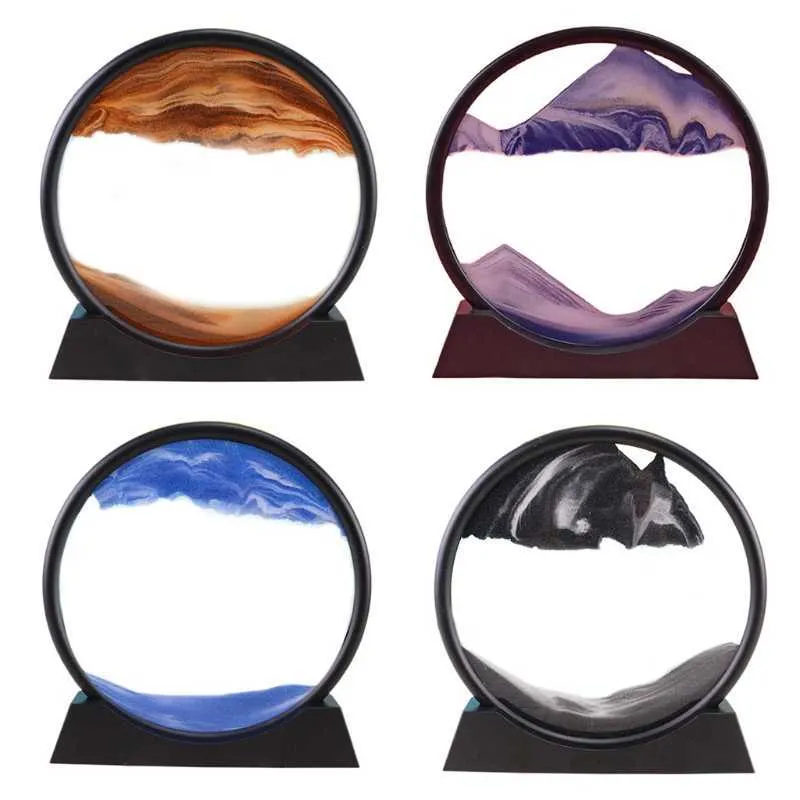 Flowing Sand Painting 3D Hourglass Decoration Quicksand Landscape Art ...