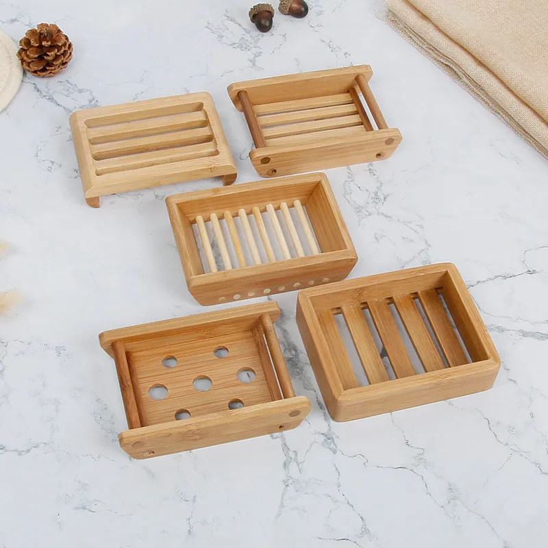 Eco Friendly Bamboo Soap Dish Bathroom Biodegradable Natural Wooden