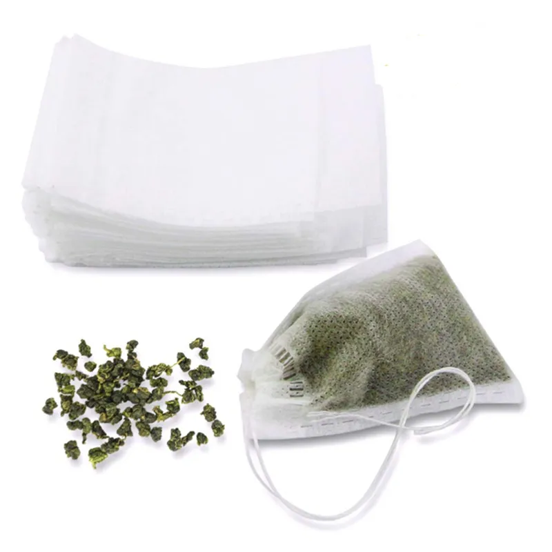 100 Empty Tea Bags with String - Heat Seal Non-Woven Filter Bags for ...