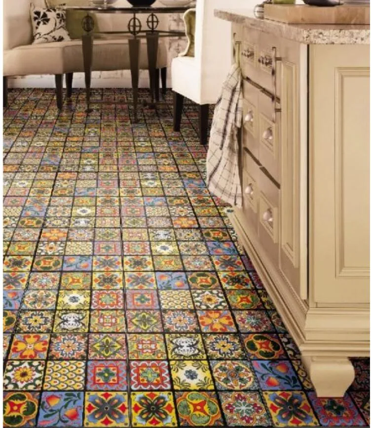 Antique Spanish Floor Tiles Kitchen
